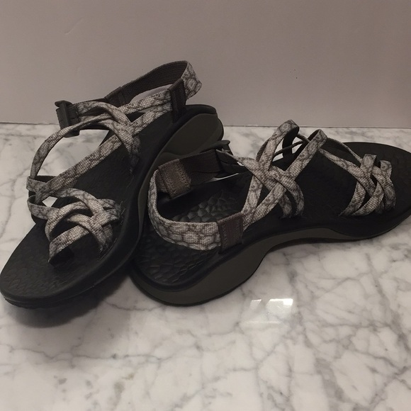 Chaco | Shoes | Chacos Gray Double Strap With Toe Sz 7w | Poshmark